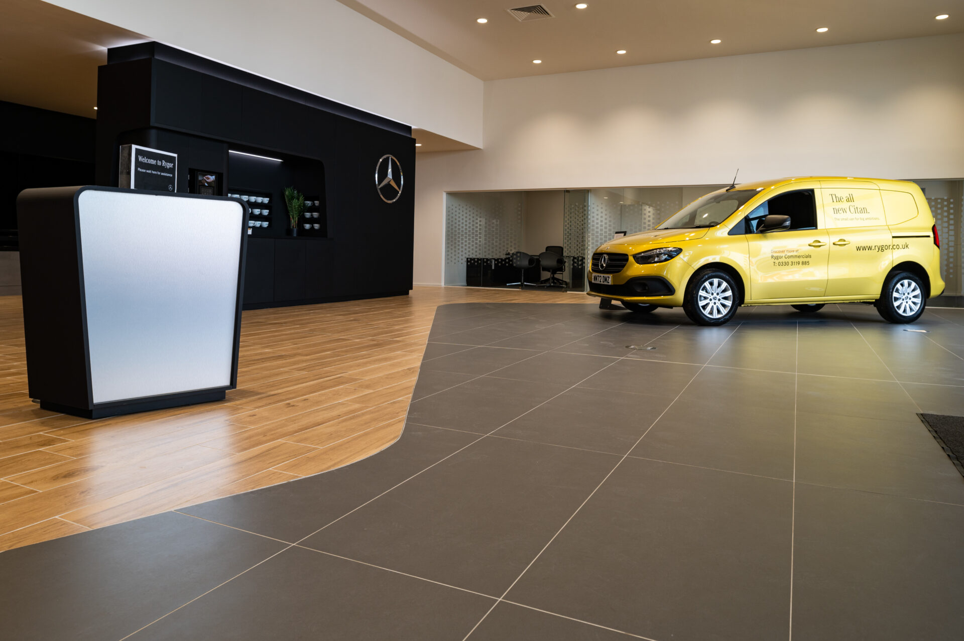 Minoli supplies Rygor Commercials for the stunning new Mercedes-Benz Van Dealership in Reading ...